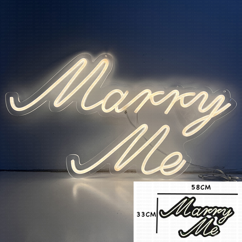 Marry Me Happy Birthday LED Light Neon Sign Acrylic Board Party ...