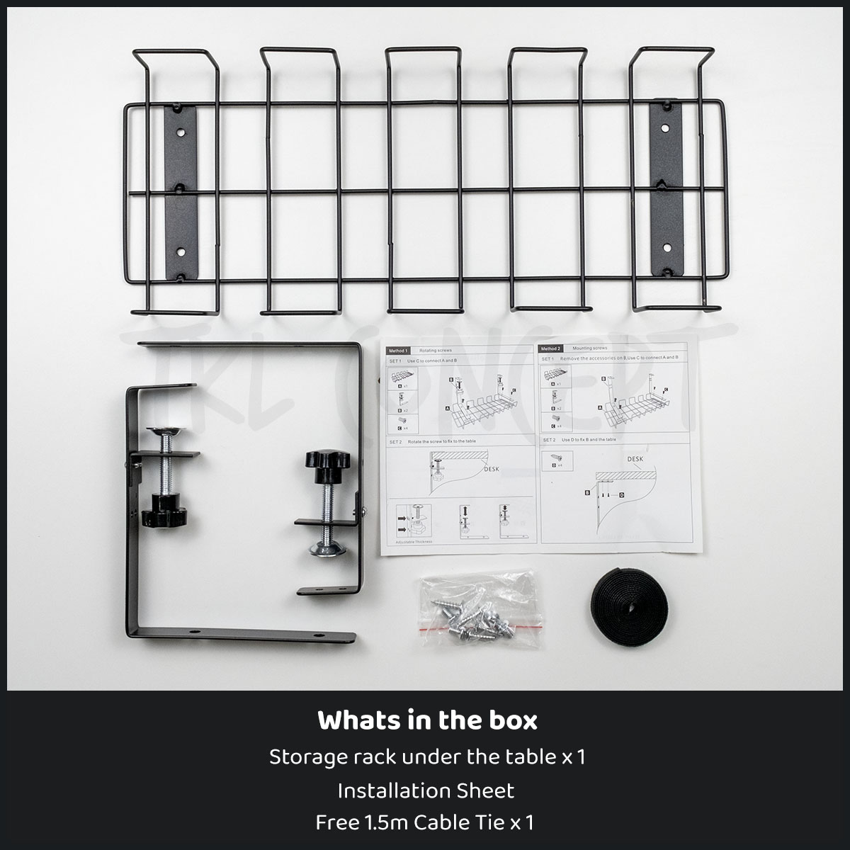 Under Desk Cable Management Wire Organizer Tray Table Pc Cabel Manager ...