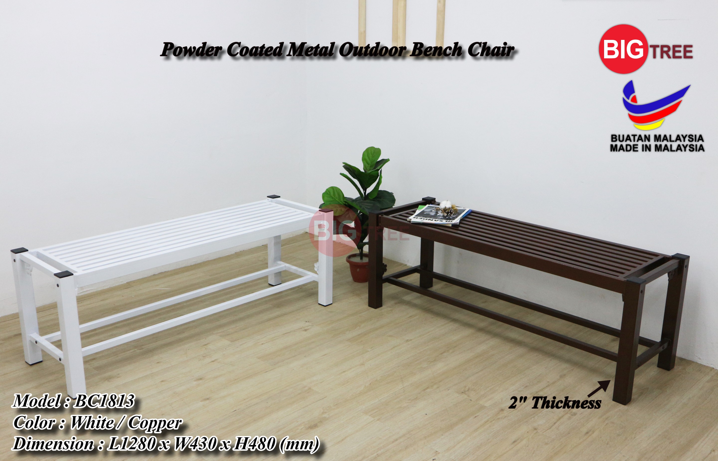 Big Tree Powder Coated Metal Outdoor Bench Chair / Metal Garden Bench ...