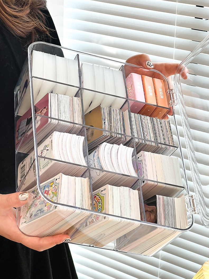 Card Display Box Game Organizer Transparent PlayCard Big Capacity ...