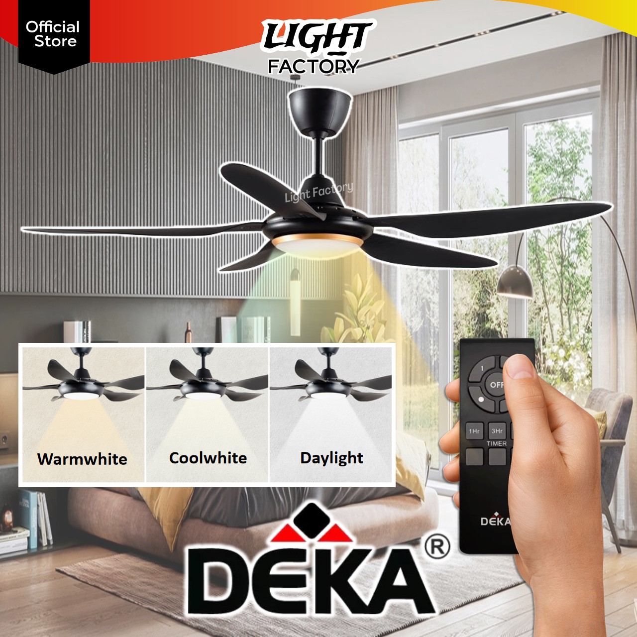 🔥SIRIM🔥 DEKA DC2-311 DC2-313LED 56" 5 Blades DC Ceiling Fan Upgraded 7 ...