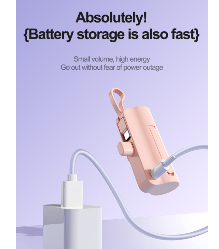Capsule Mini Portable PowerBank 10000mAh with Cable Type-C / iP Mini ...