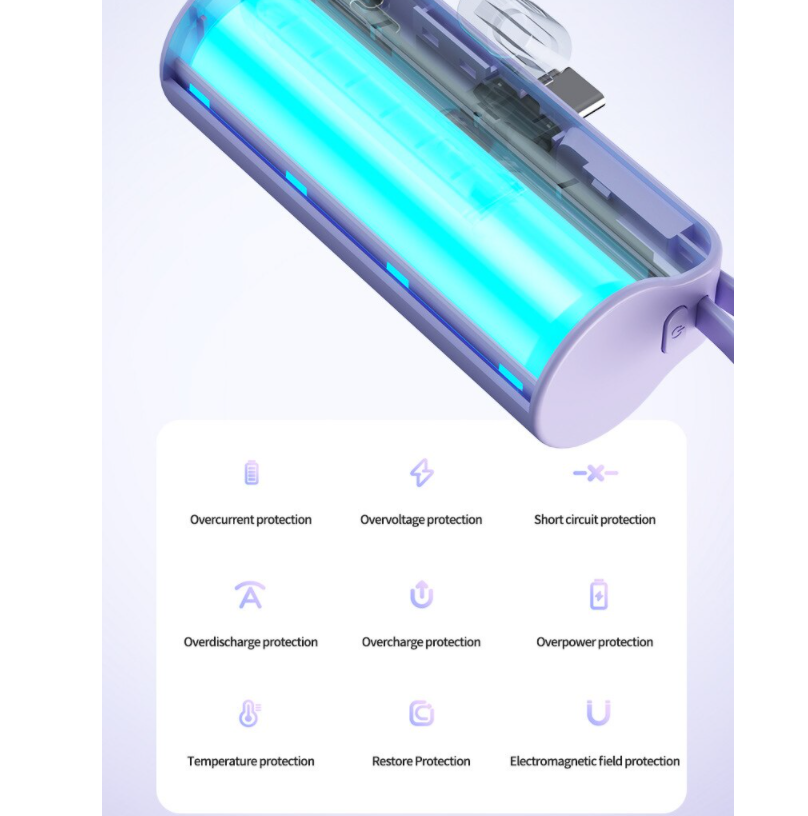 Capsule Mini Portable PowerBank 10000mAh with Cable Type-C / iP Mini ...