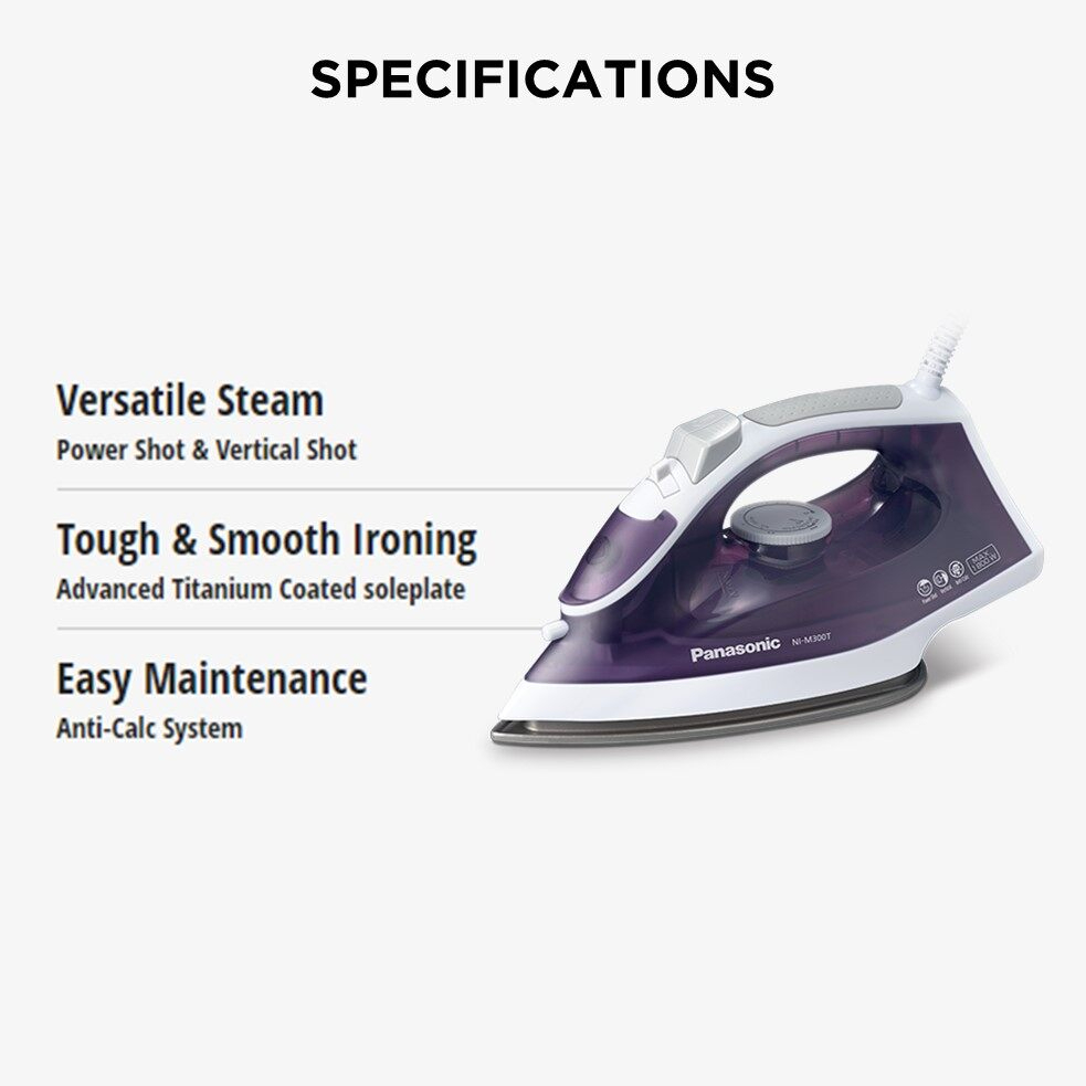 [FREE DELIVERY] PANASONIC NI-M300 Steam Iron (1800W) NI-M300TVSK ...