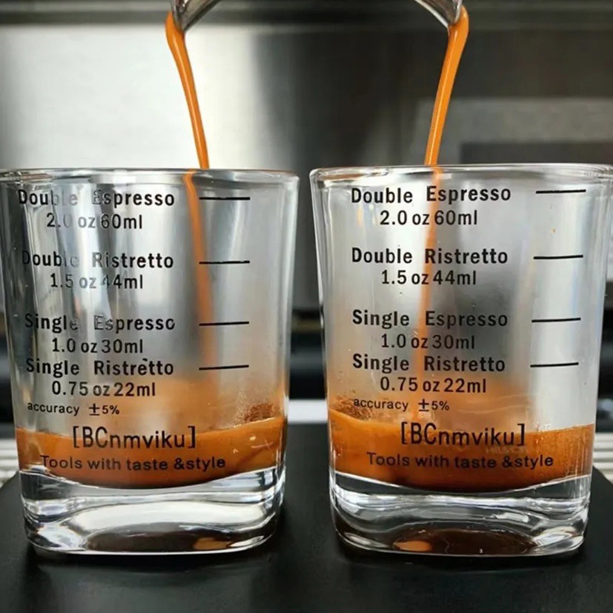 Double mouth Espresso Coffee Shot Borosilicate Glass Measuring Glass ...