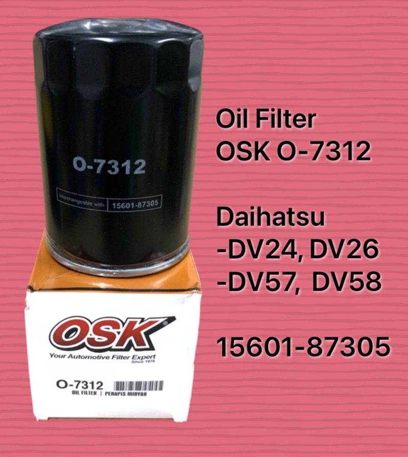OSK O-7312 DAIHATSU DV24 DV26 DV57 DV58 OIL FILTER (15601-87305) | Shopee Malaysia