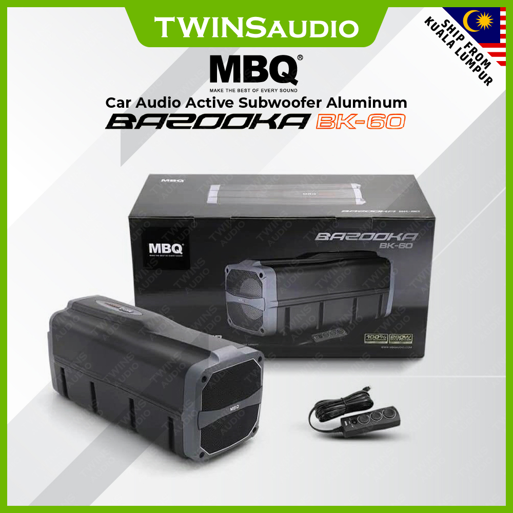 MBQ BK-60 Bazooka Car Audio Active Subwoofer Aluminum Bass Tube Sub ...