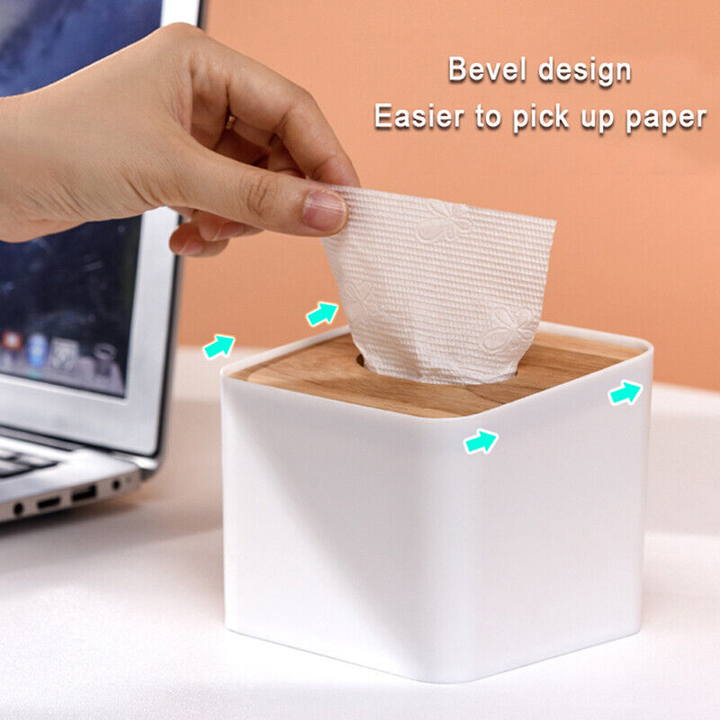 Muji Style Tissue Box With Bamboo Cover With Phone Holder Tissue ...