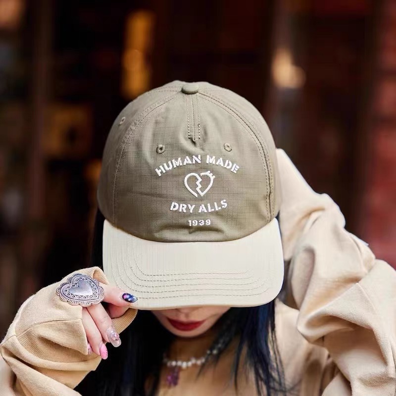 🇲🇾 23ss Japanese's Human Made Embroidery Color matching Cap Unisex Cap ...