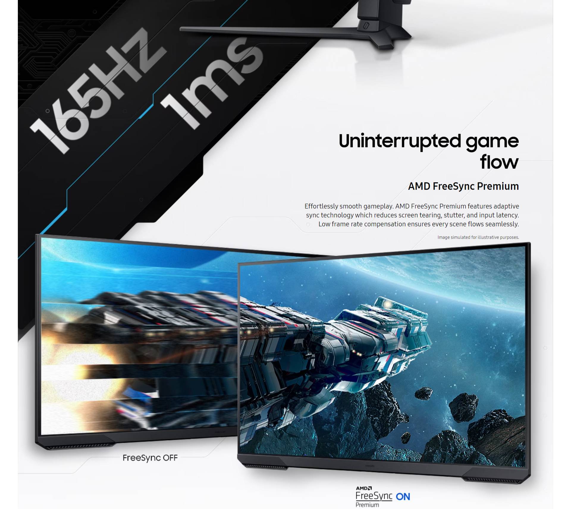 SAMSUNG Odyssey G5 G51C Gaming Monitor QHD 2K/ 165Hz/ 1ms/ AMD FREE ...