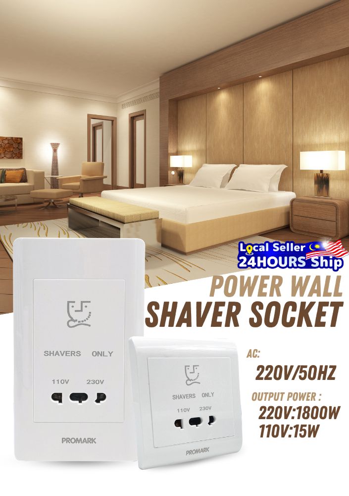 PROMARK Shaver Socket 110V-240V Wall Mounted Type Shaver Socket for ...