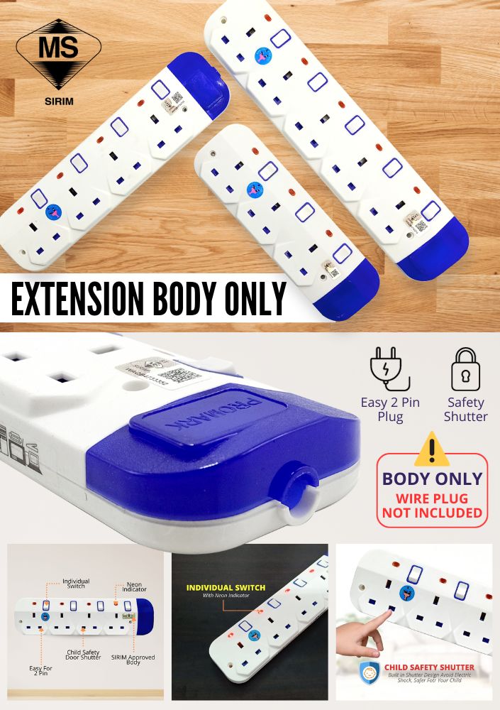 Sirim Socket Body Only 3 4 5 Way Trailing Extension Socket Extension Diy Extension Socket