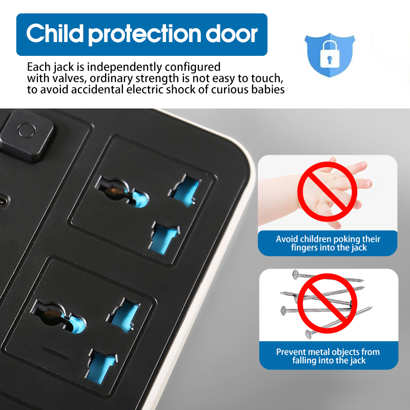 2M Power Socket Type-C Port Universal Expansion Multi-Cable With Power ...