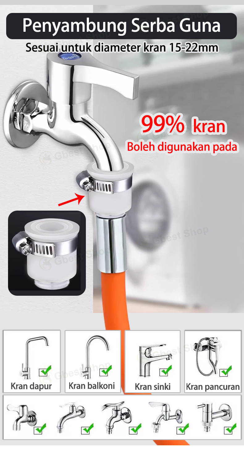 Faucet Extension Hose Bathroom Kitchen Flexible Extender Free Bending ...