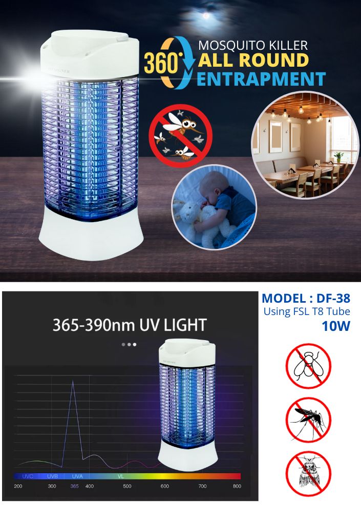 DESIGNER DF-38 10W LARGE Electronic Mosquito Killer Lamp Indoor Flying ...