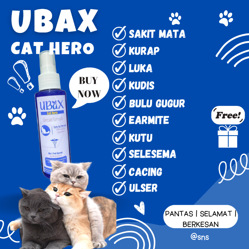 [ORIGINAL] UBAX KUCING CAT HERO SPRAY ORIGINAL LUKA,SAKIT MATA KUTU ...