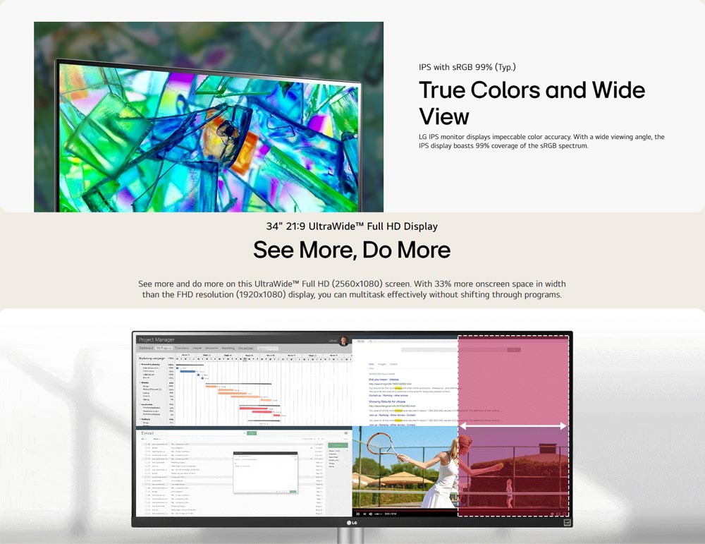 LG 34WQ650-W / 34WK650 34" ULTRAWIDE FHD GAMING MONITOR ( IPS /100Hz ...