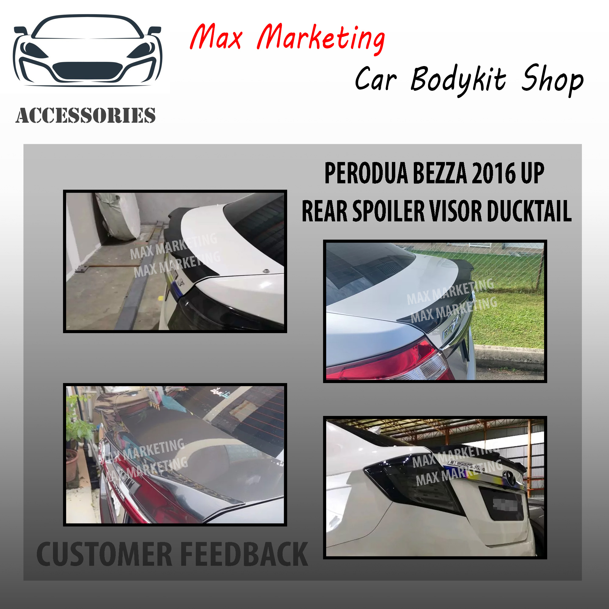 PERODUA BEZZA 2016 UP REAR SPOILER VISOR DUCKTAIL SPOILER ABS PLASTIC ...