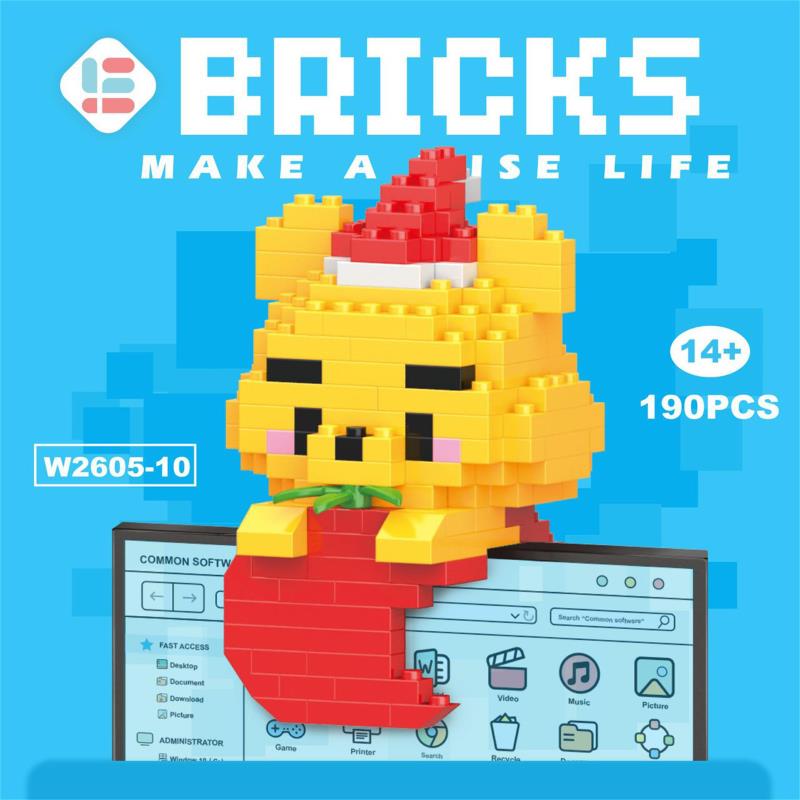 3D Mini Building Computer Block Cute Beautiful Character Model Nano ...