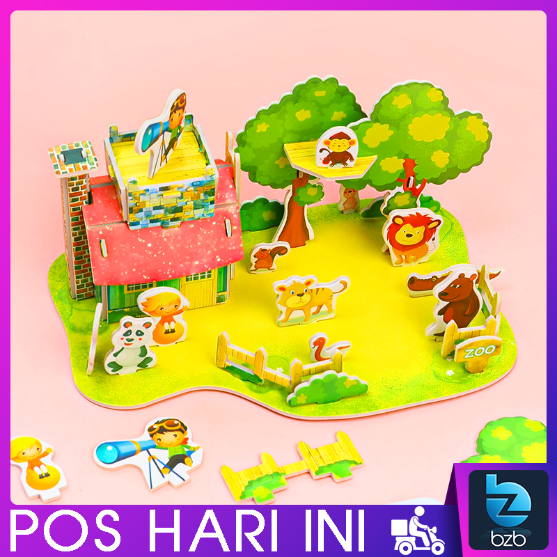 Children 3D Paperboard Puzzle DIY Creative Early Learning Brain ...