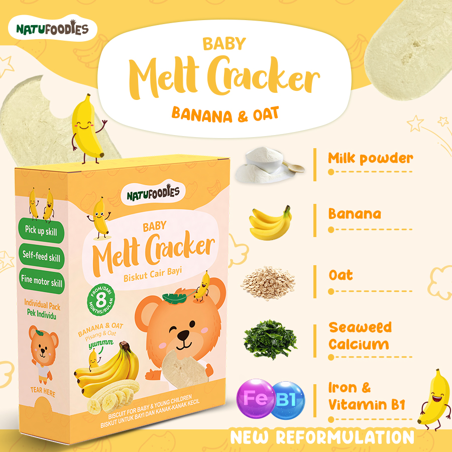 Natufoodies Baby Snack Baby Melt Cracker I Biskut Cair Bayi 36g ( 3g x ...