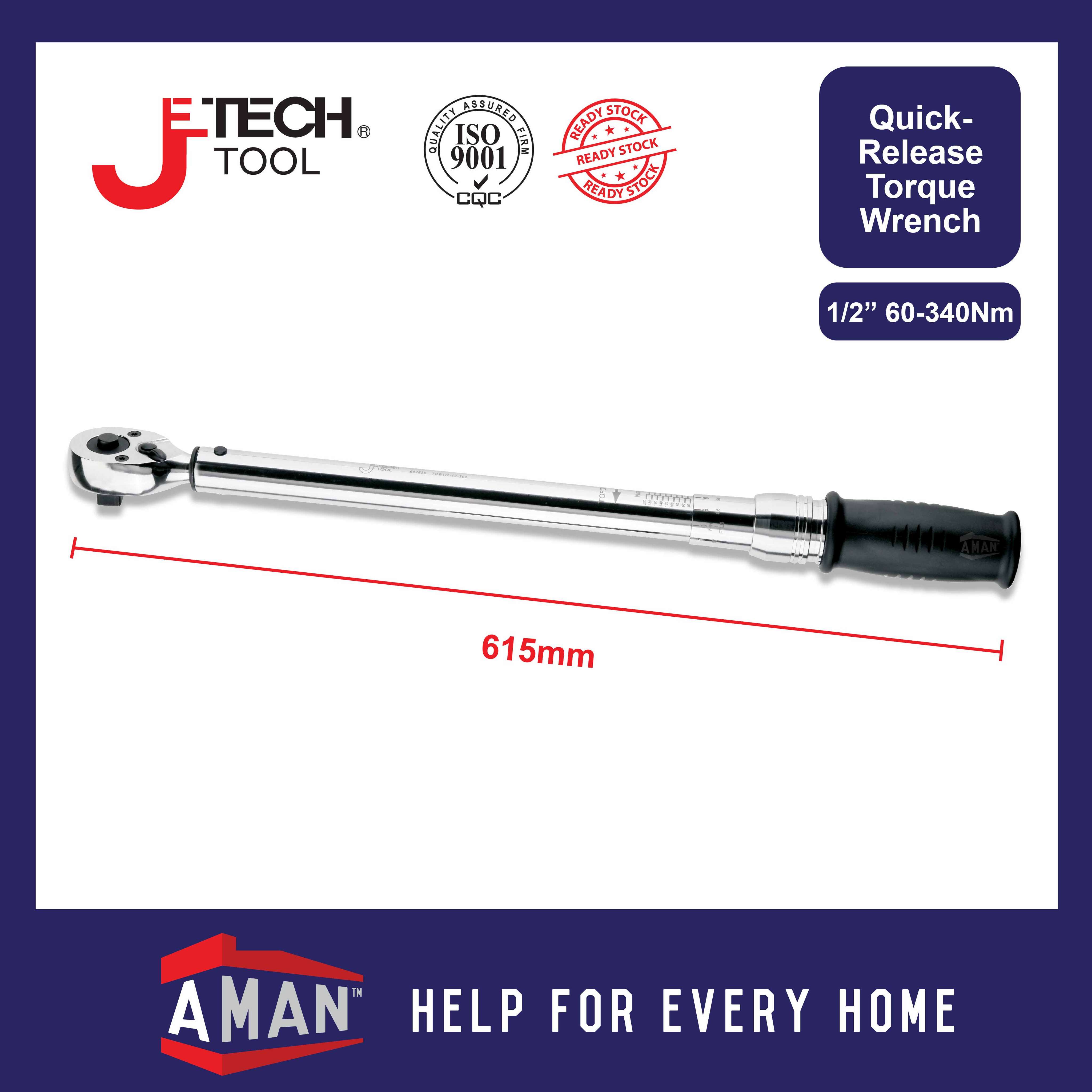 JETECH Drive Torque Wrench Quick Release Ratchet Adjustable Micrometer ...