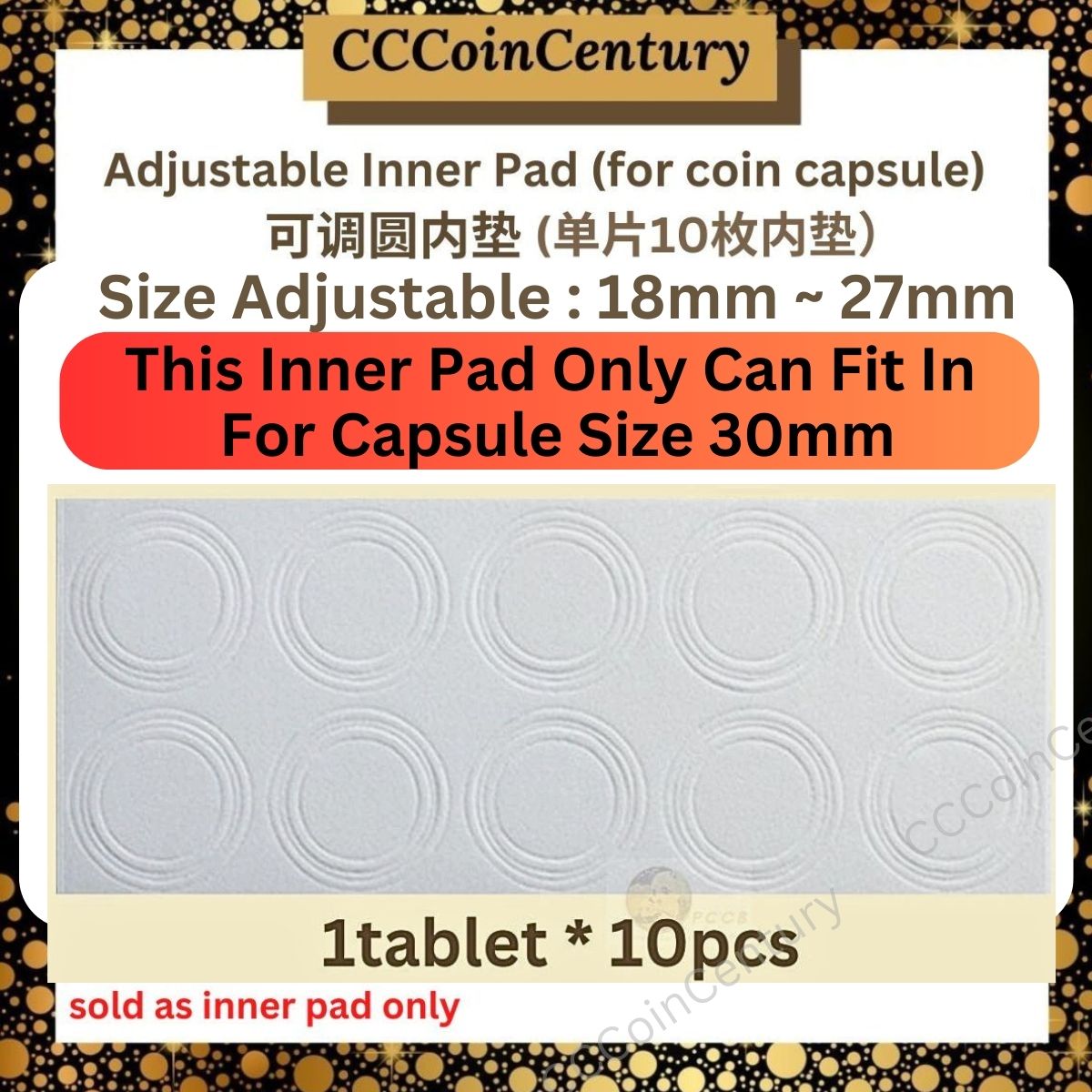 【READY STOCK KL】Coin Holder Capsules Box / Adjustable Circle Inner Pad ...