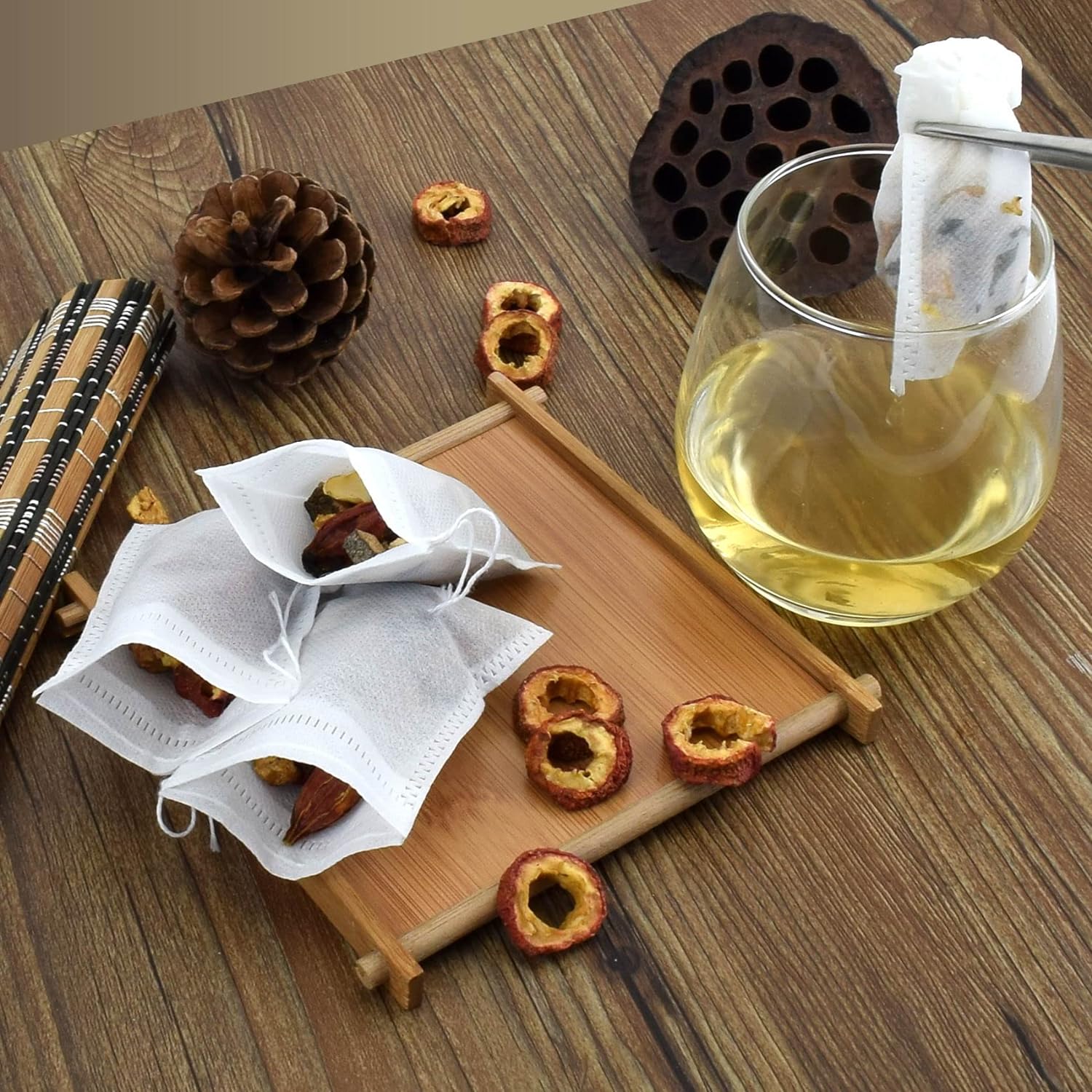Tea Filter Bag for Tea Infuser with String Tali Uncang Teh Beg ...
