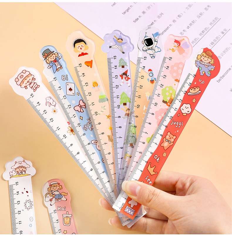 BoZhiJin R-0124 Cute Cartoon Ruler Student Ins Scale Draw Line Painting ...