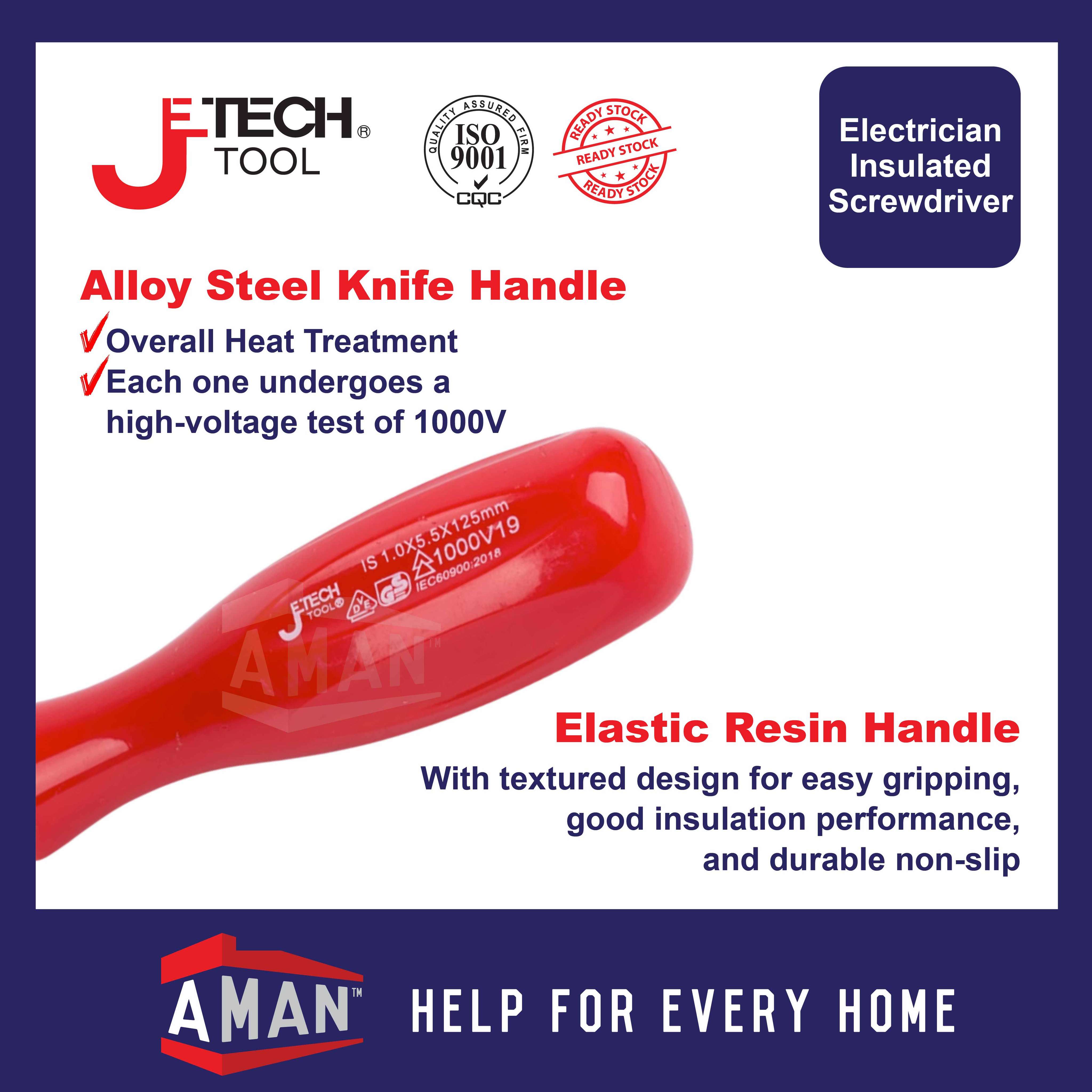 JETECH Fully Insulated Electrician Screwdriver Electrical Screwdriver ...