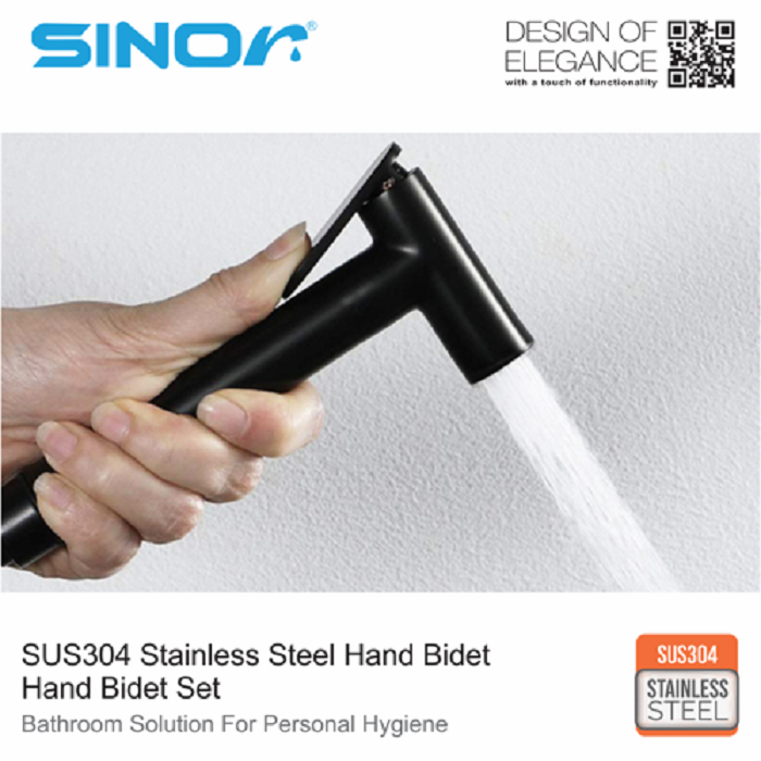SUS304 MATT BLACK STAINLESS STEEL BATHROOM HAND BIDET SET / SINOR SH ...