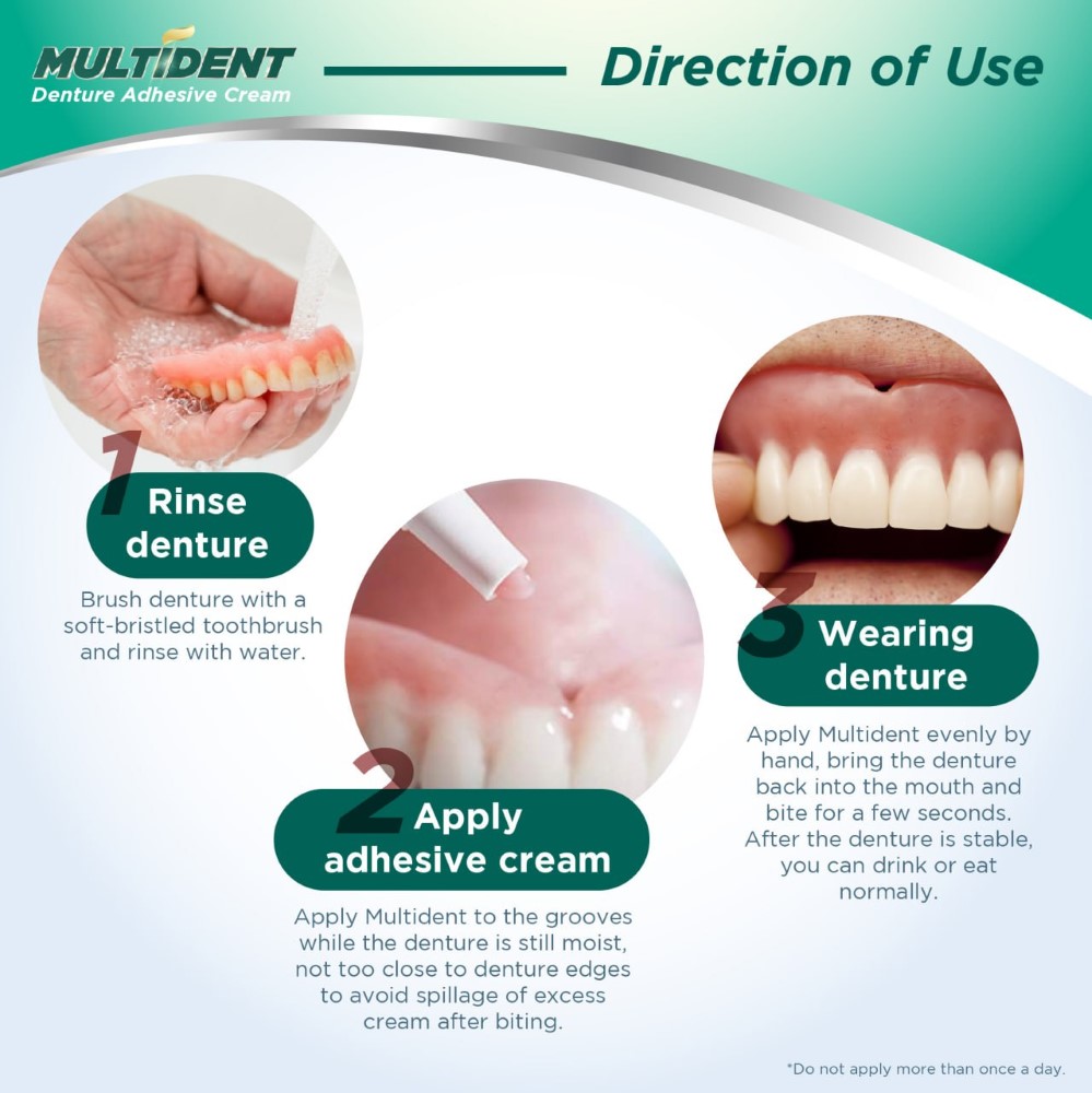 Multident Advanced Denture Adhesive Cream (60g) | Shopee Malaysia