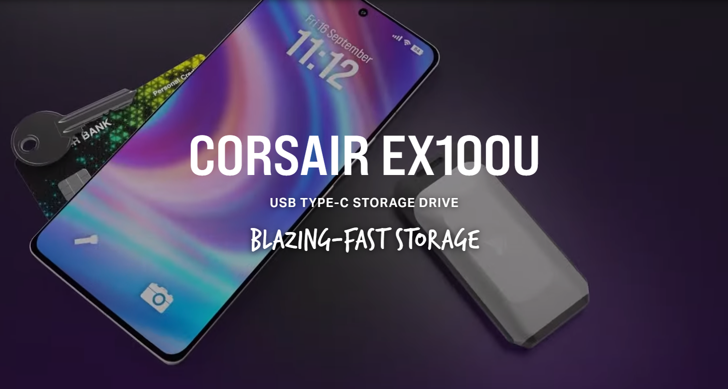 CORSAIR EX100U PORTABLE SSD SOLID STATE USB TYPE-C USB-C STORAGE DRIVE ...