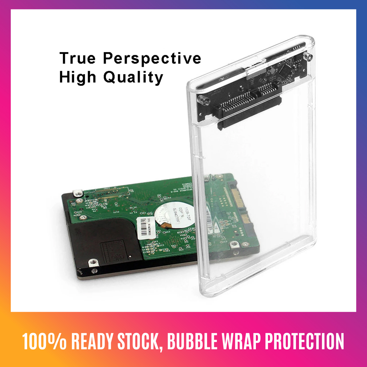 External Hard Disk Case 2.5 inch Free SATA to USB 3.0 Cable Transparent ...