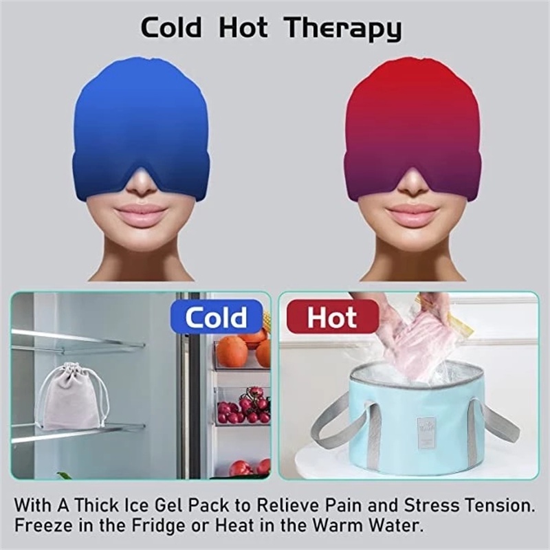 【Double layer】Migraine Relief Cap Gel Reusable Headache Migrain Hat ...
