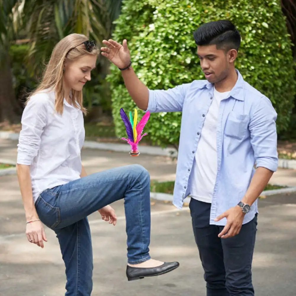 𝗘𝗔𝗦𝗬 𝗣𝗟𝗔𝗬 》 Foot Kick Shuttlecock Goose Feather China Jianzi Sports ...