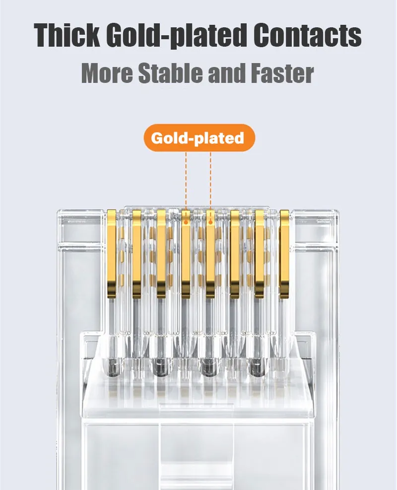 [100PCS] CAT6E MODULAR PLUG NETWORK CONNECTOR RJ45 MODULAR PLUG WITH ...