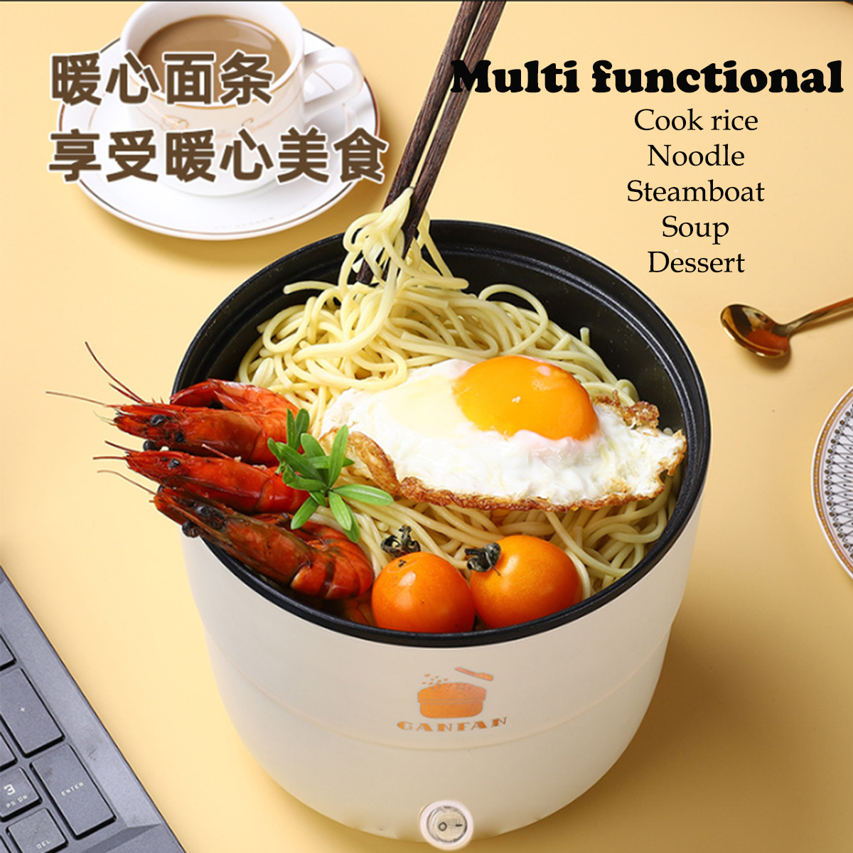 Multiuse 1.8L Mini Rice Cooker Easy Cook Easy Carry Cooker for 2-3 Pax ...