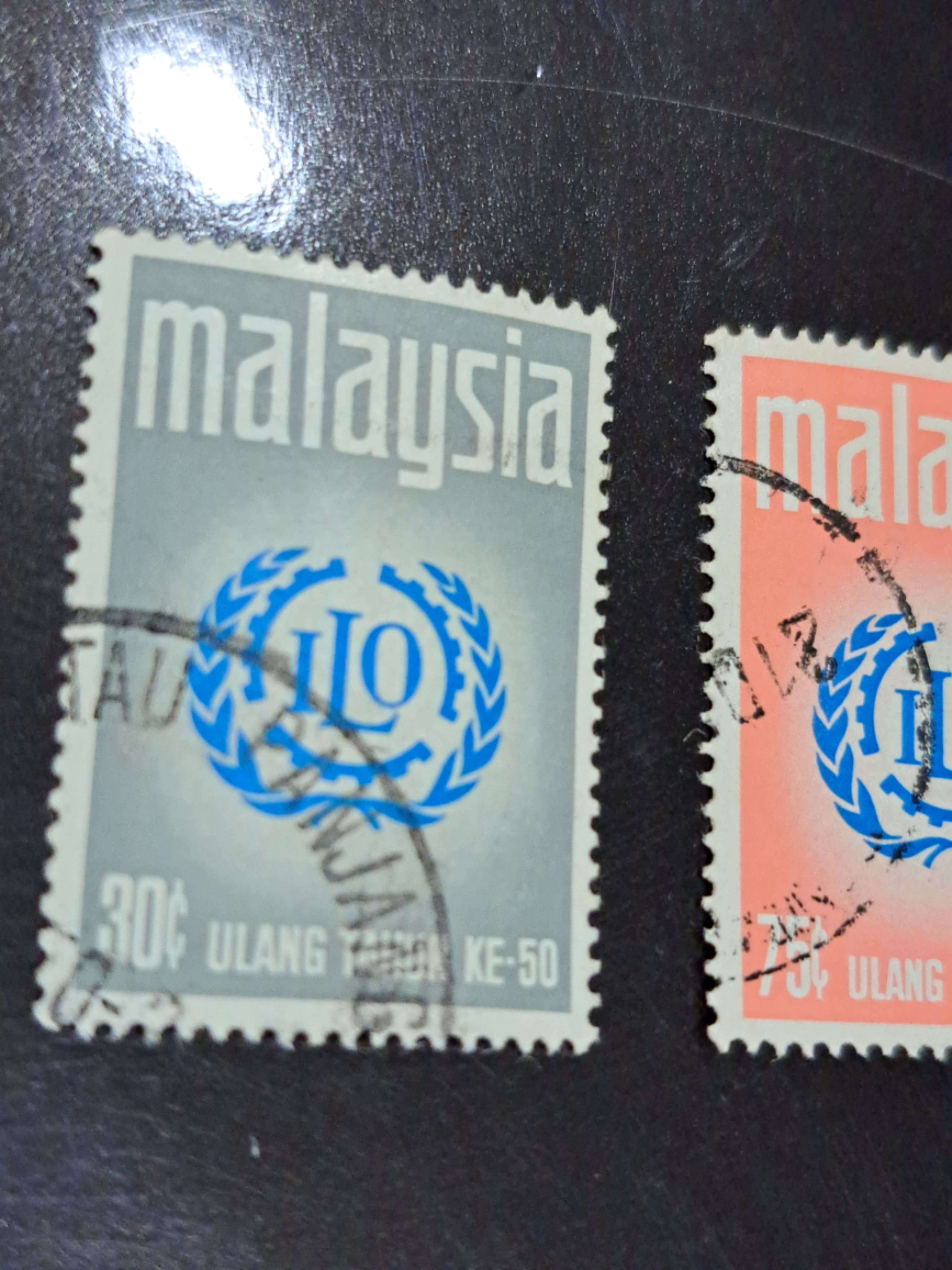 1970 Malaysia Setem Ulang Tahun KE-50 Stamp 50th Anniversary of International Labour ...