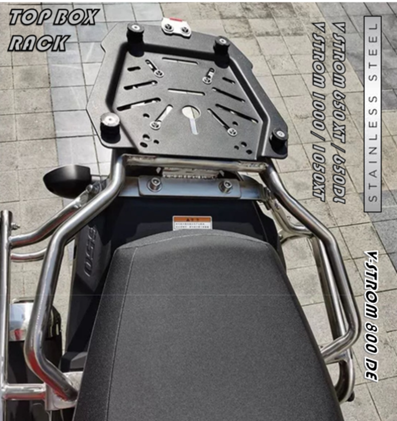 SUZUKI V STROM 800 DE V STROM 1050 XT STAINLESS STEEL TOP BOX TAIL RACK ...