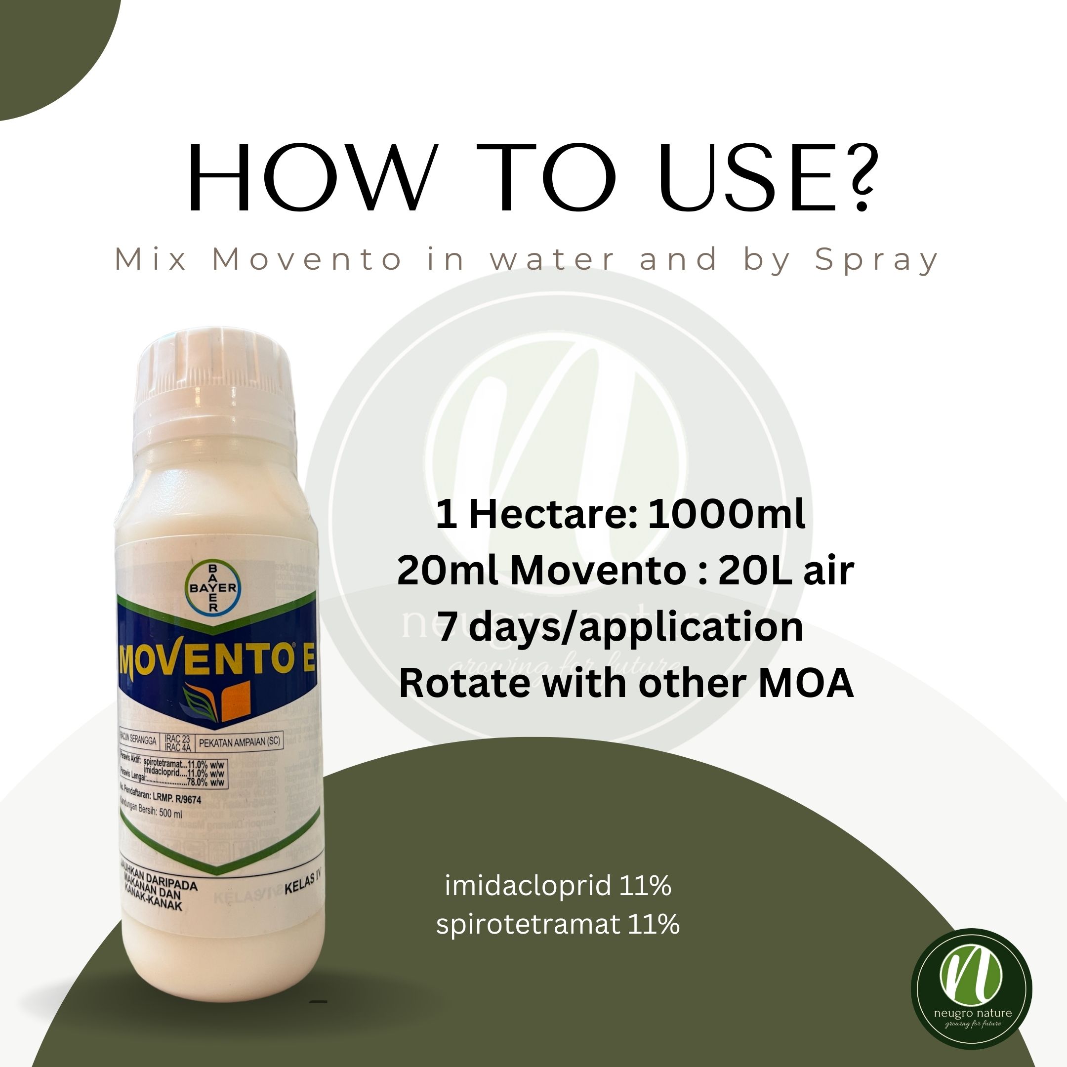 Bayer MOVENTO E 500ml Insecticide Racun Serangga Lalat Putih/ Ulat ...