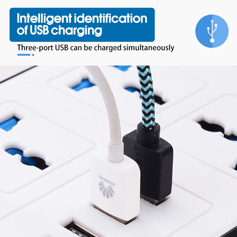 3 USB Port 4 Universal Power Strip Extension Plug Power Socket Electric ...