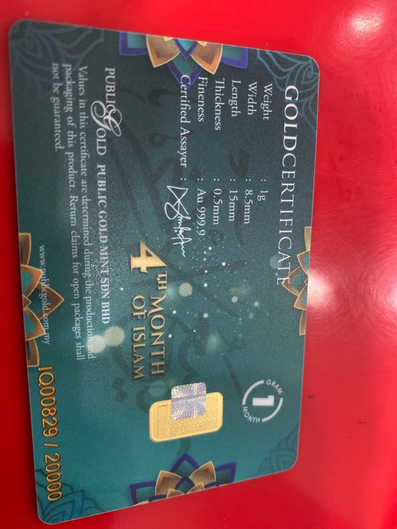 gold bar satu gram 999 public gold rabiul akhir | Shopee Malaysia