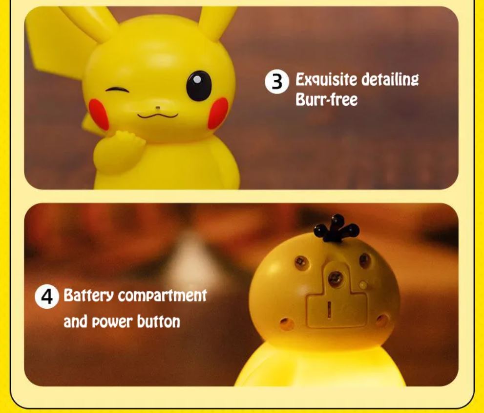 POKEMON PIKACHU NIGHT LIGHT GLOWING LED BLOWING LIGHT FIGURE (8186 ...