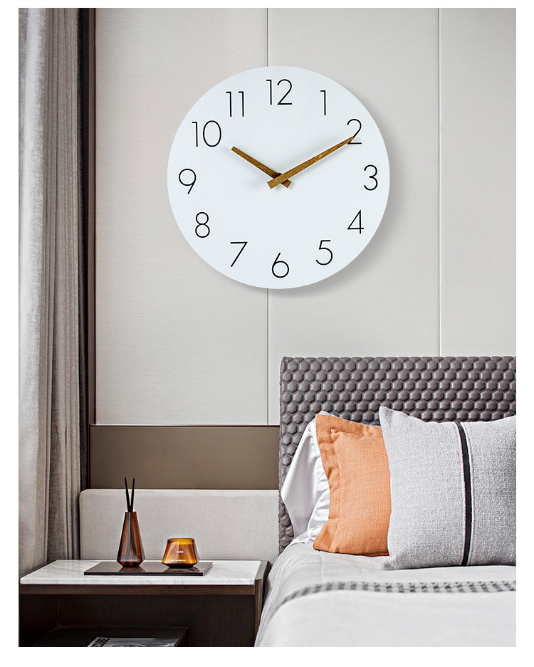Minimalist Silent Wooden Wall Clock | Muji Style Quartz Clock for Home ...