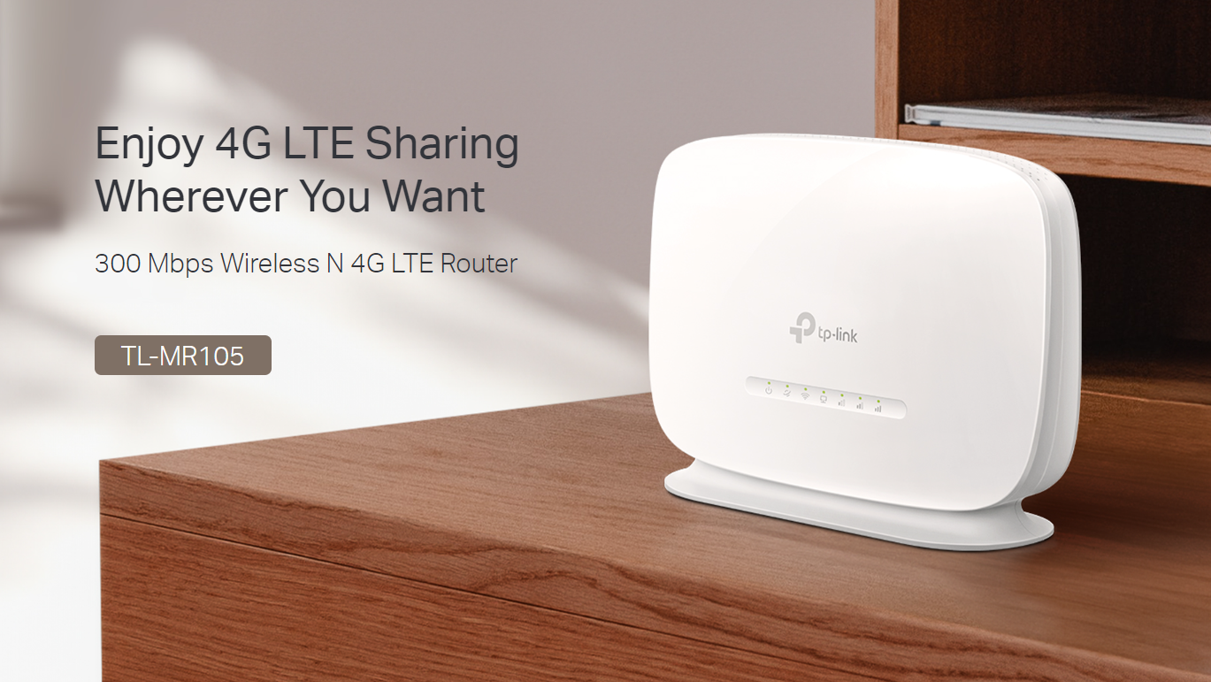TP-Link TL-MR105 300 Mbps Wireless N 4G LTE Router Sim Card Modem ...