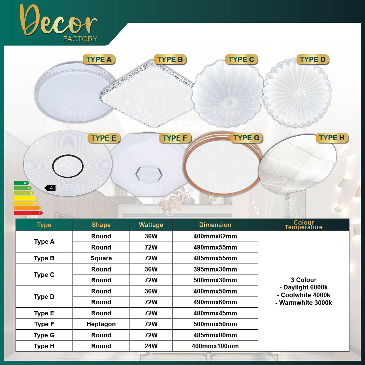 Modern Ceiling Light Ceiling Lamp LED Round Ceiling Light Lampu LED ...