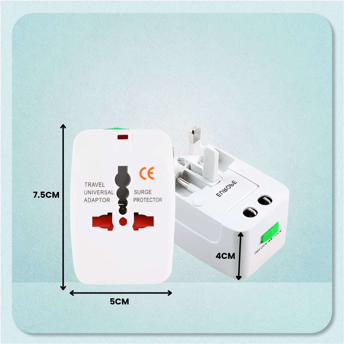 HH Travel Adaptor USB Socket Universal Multipurpose Adapter Holder ...