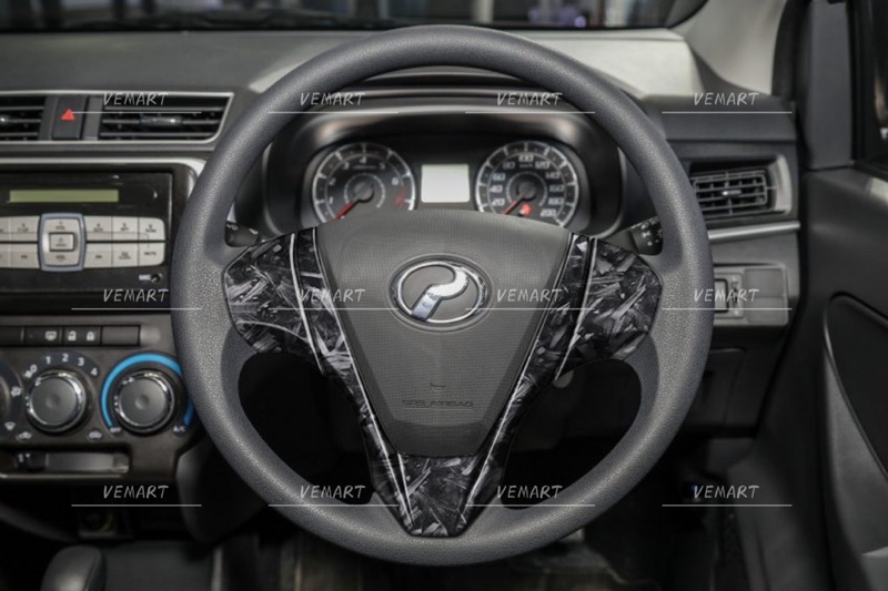 Vemart perodua bezza carbon fiber steering wheel frame cover ...