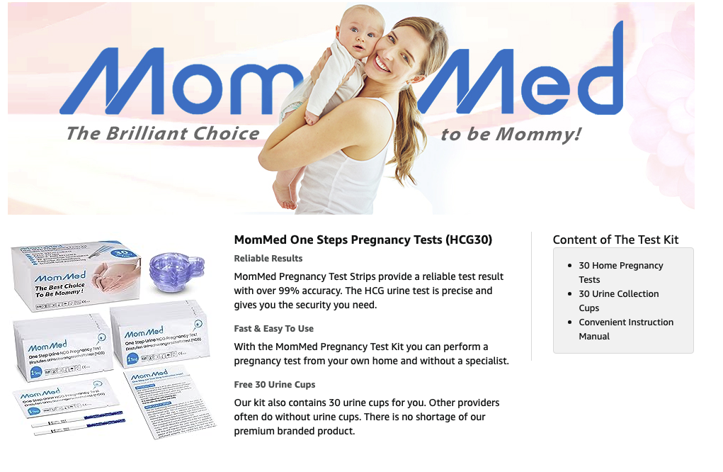 MomMed Pregnancy Test Strips HCG 30 Pregnancy Tests l Ovulation Test ...